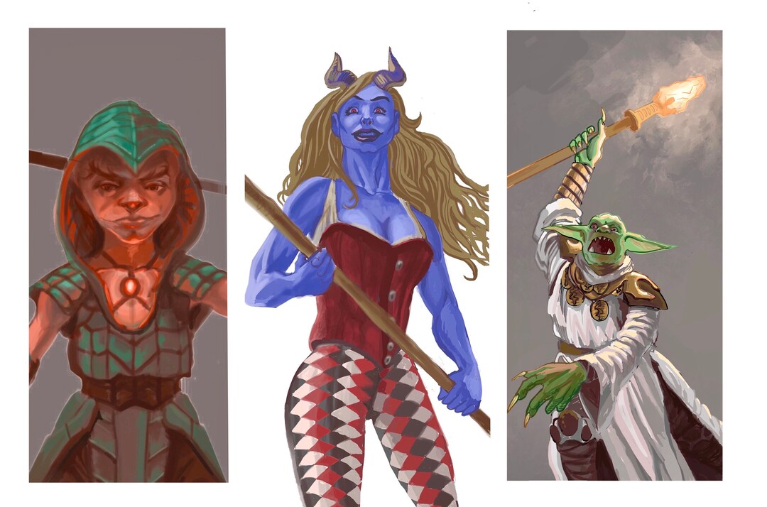 Custom DND Character Full Body Illustration / RPG Fantasy Sci-fi ...