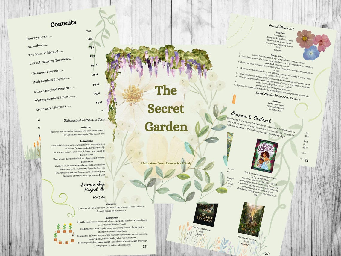 The Secret Garden Literature Based Homeschool Study - Etsy