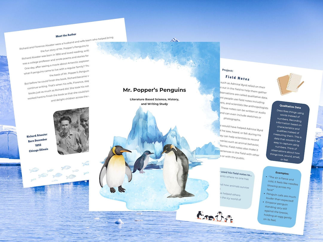 Mr. Popper's Penguins Homeschool Literature Based Study - Etsy