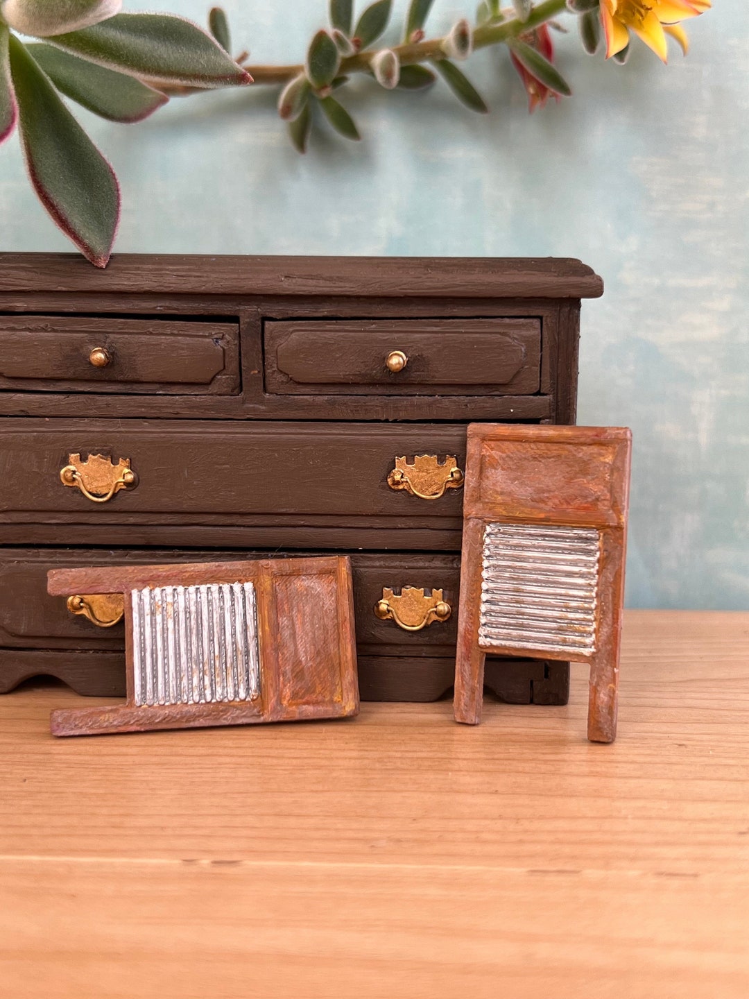 Dollhouse Miniature Old Washboard - 1:12 Scale Laundry or Music Antique ...