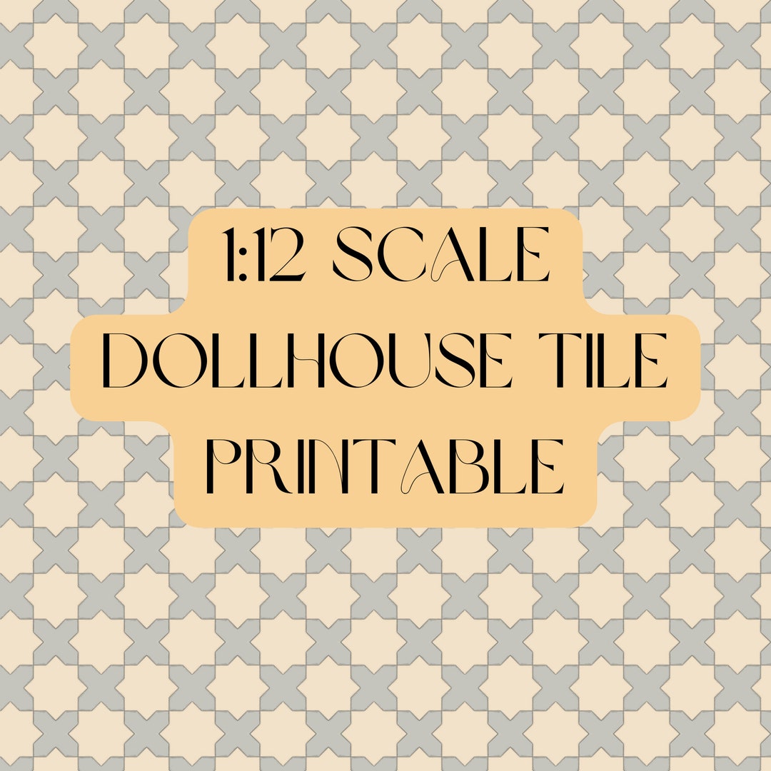 1:12 Scale Dollhouse Wallpaper Printable Tile - Wall Floor Miniature ...