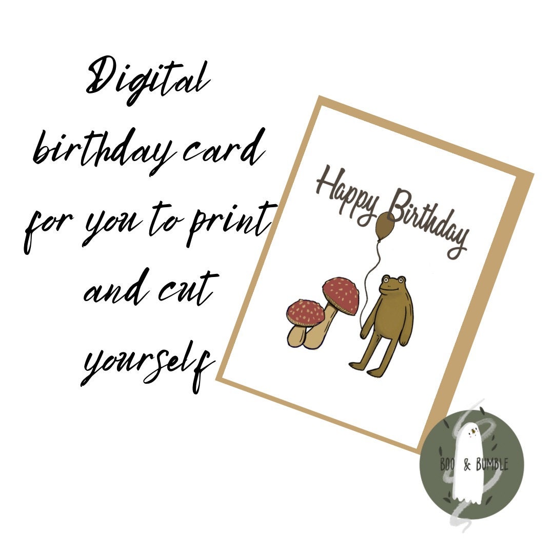 Kids Frog Birthday Card for Digital Download Print at Home - Etsy
