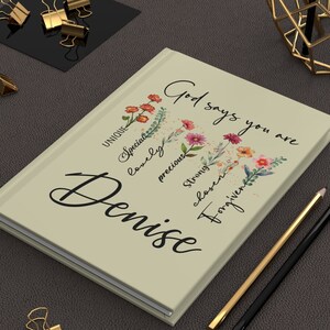 Personalized Christian Journal for Women, Floral Religious Notebook - Etsy