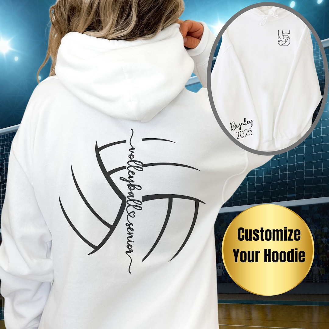 Custom Volleyball Senior Hoodie Personalized Volleyball Senior Night ...