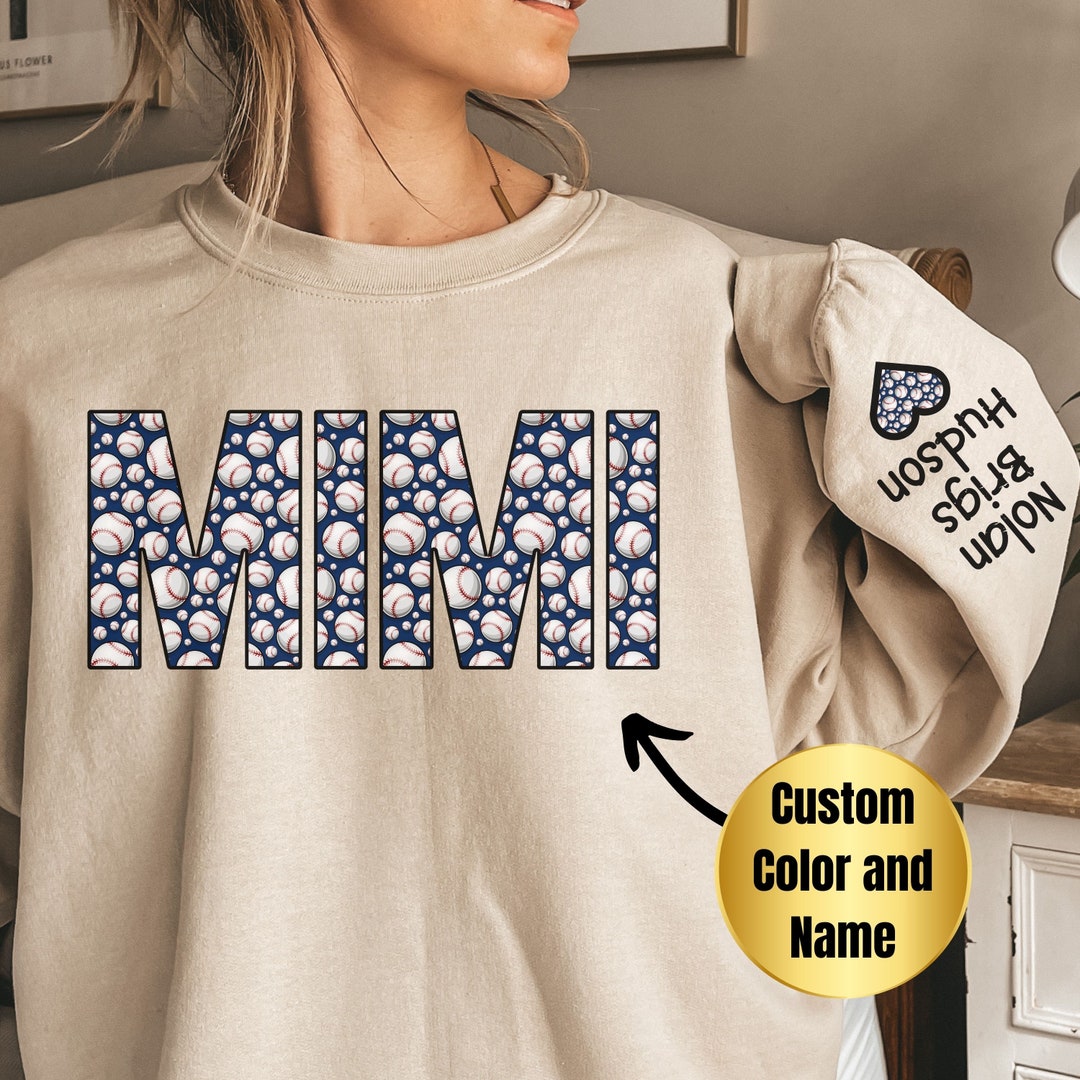 Custom Baseball Mimi Shirt Baseball Long Sleeve Print Mimi Sweatshirt ...