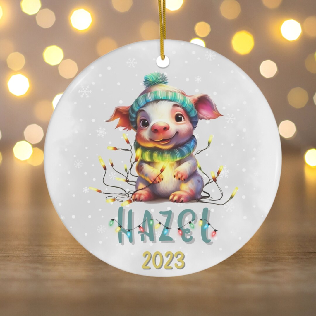 Custom Pig Christmas Ornament for Kids Personalized Pig Ornament for ...