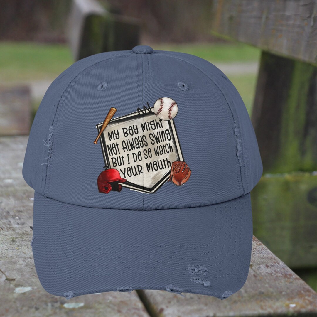My Boy Might Not Always Swing Funny Baseball Mom Hat Sarcastic Baseball ...