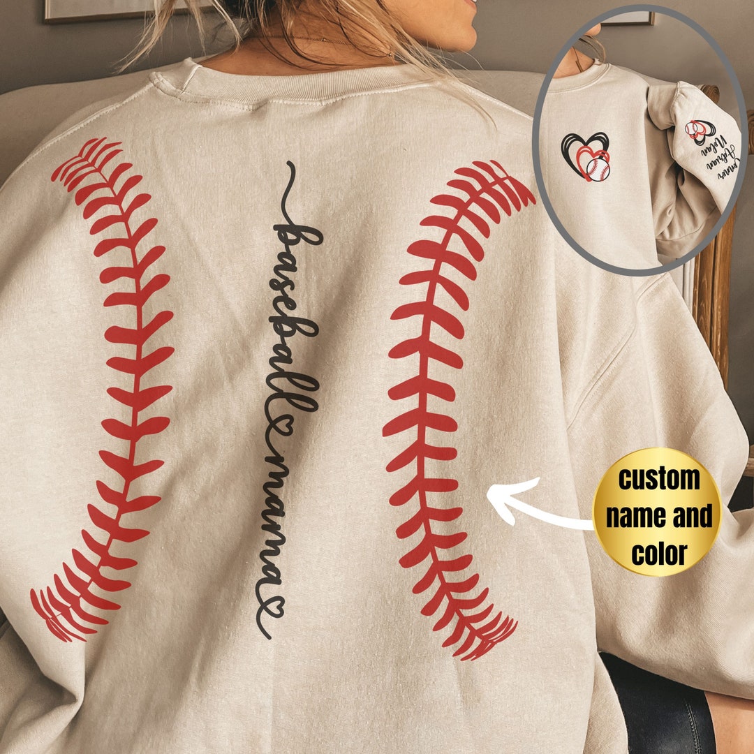 Baseball Mom Shirt With Kids Names Custom Baseball Long Sleeve Print ...