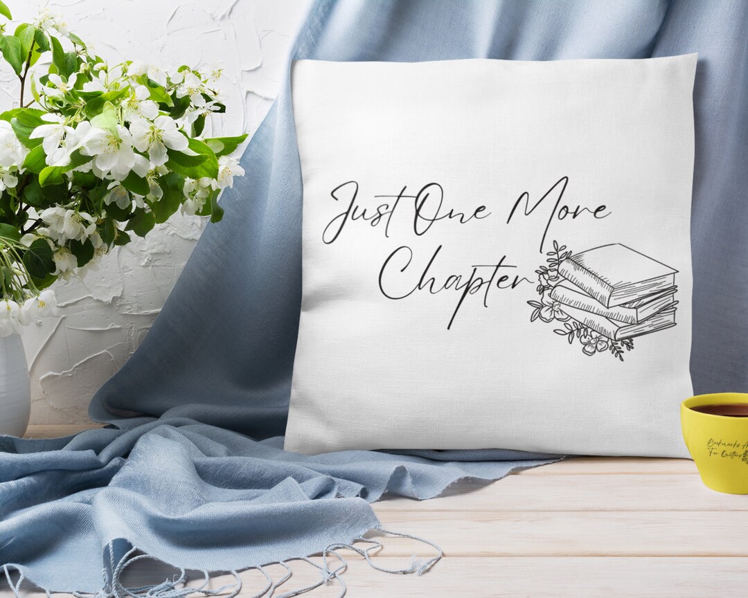 Reading Pillow Decorative Just One More Chapter Farmhouse Style Book ...