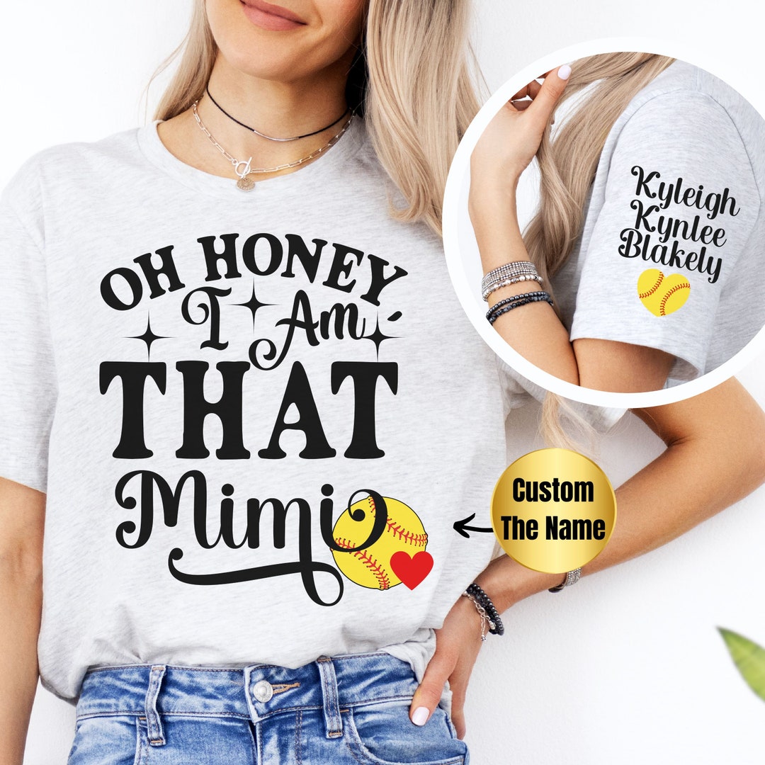 Softball Mimi Shirt Custom Softball Mimi T-shirt Personalized Softball ...