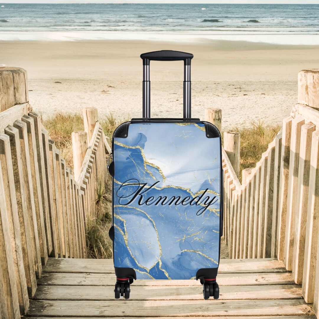 Custom Luggage With Name Personalized Carry on Roller Bag Blue Large ...
