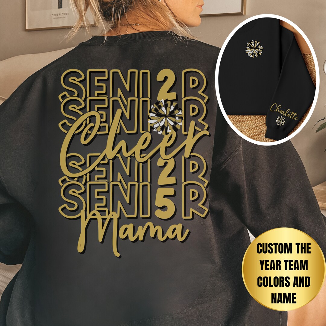 Senior Cheer Mom Sweatshirt Custom Cheerleader Mama Crewneck ...