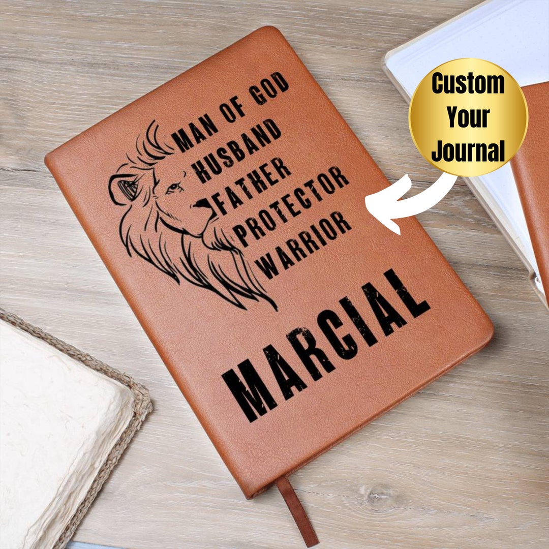 Custom Journal for Men Leather Christian Journal for Men Vegan Leather ...