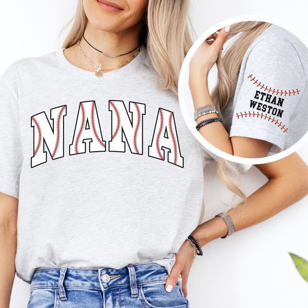 Custom Baseball Nana Shirt With Kids Name Personalized Baseball Nana T ...