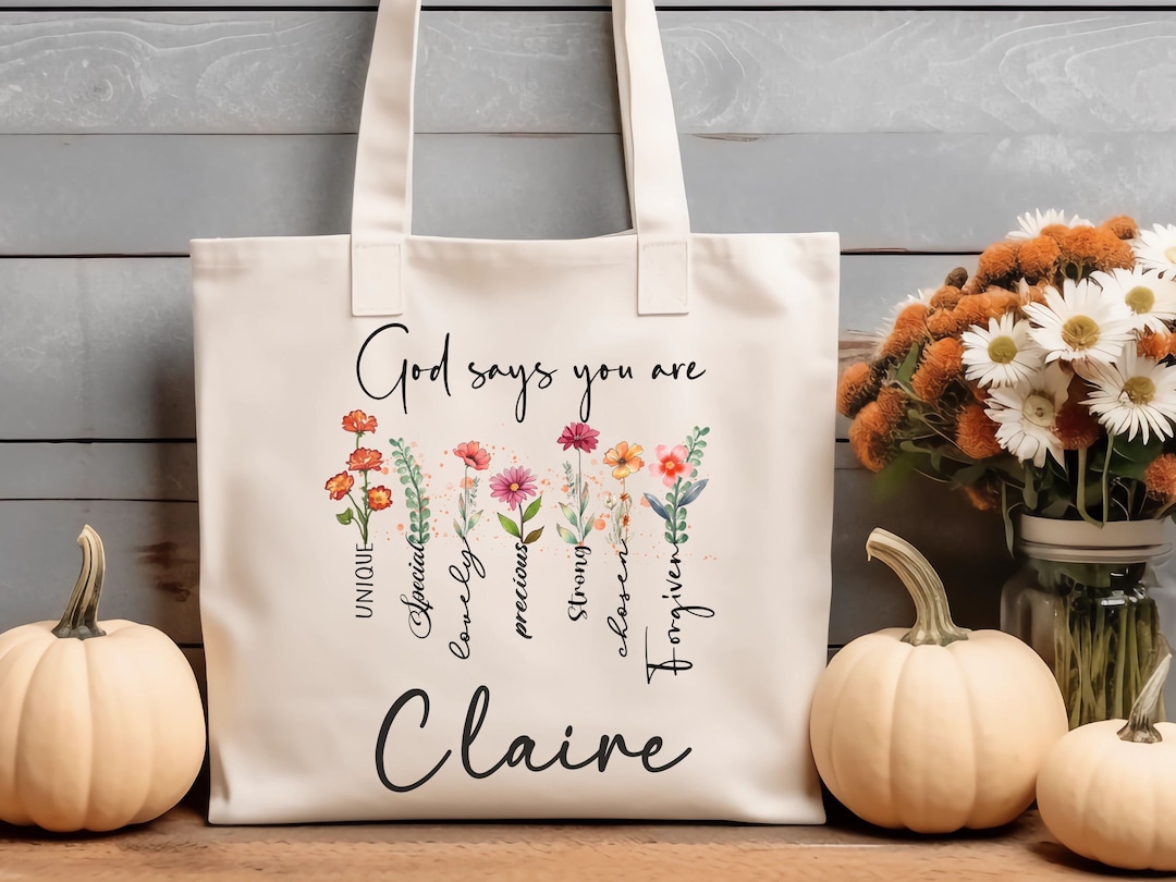 Personalize Christian Tote Bag Faith Canvas Bag Christian Custom Gift ...