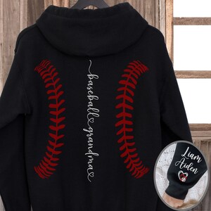 Grandma Baseball Sweatshirt With Kid Name Custom Baseball Long Sleeve ...