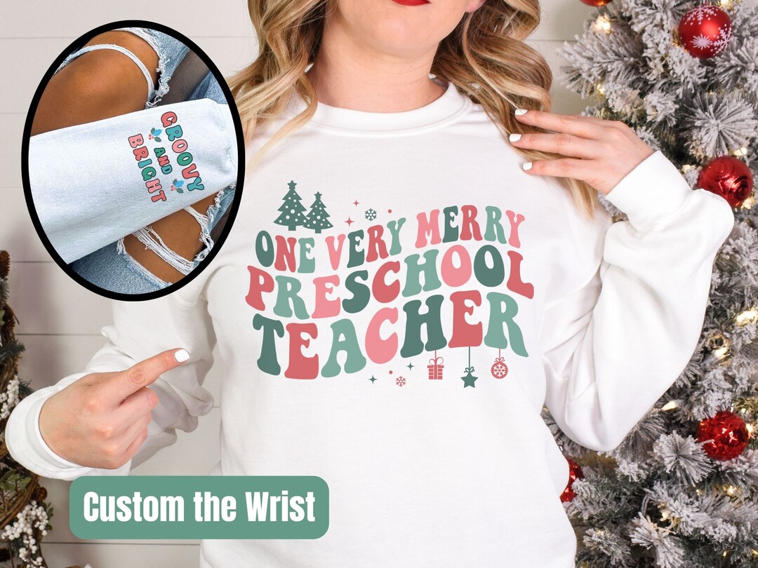 Christmas Shirt for Preschool Teacher Funny Holiday Sweatshirt Prek ...