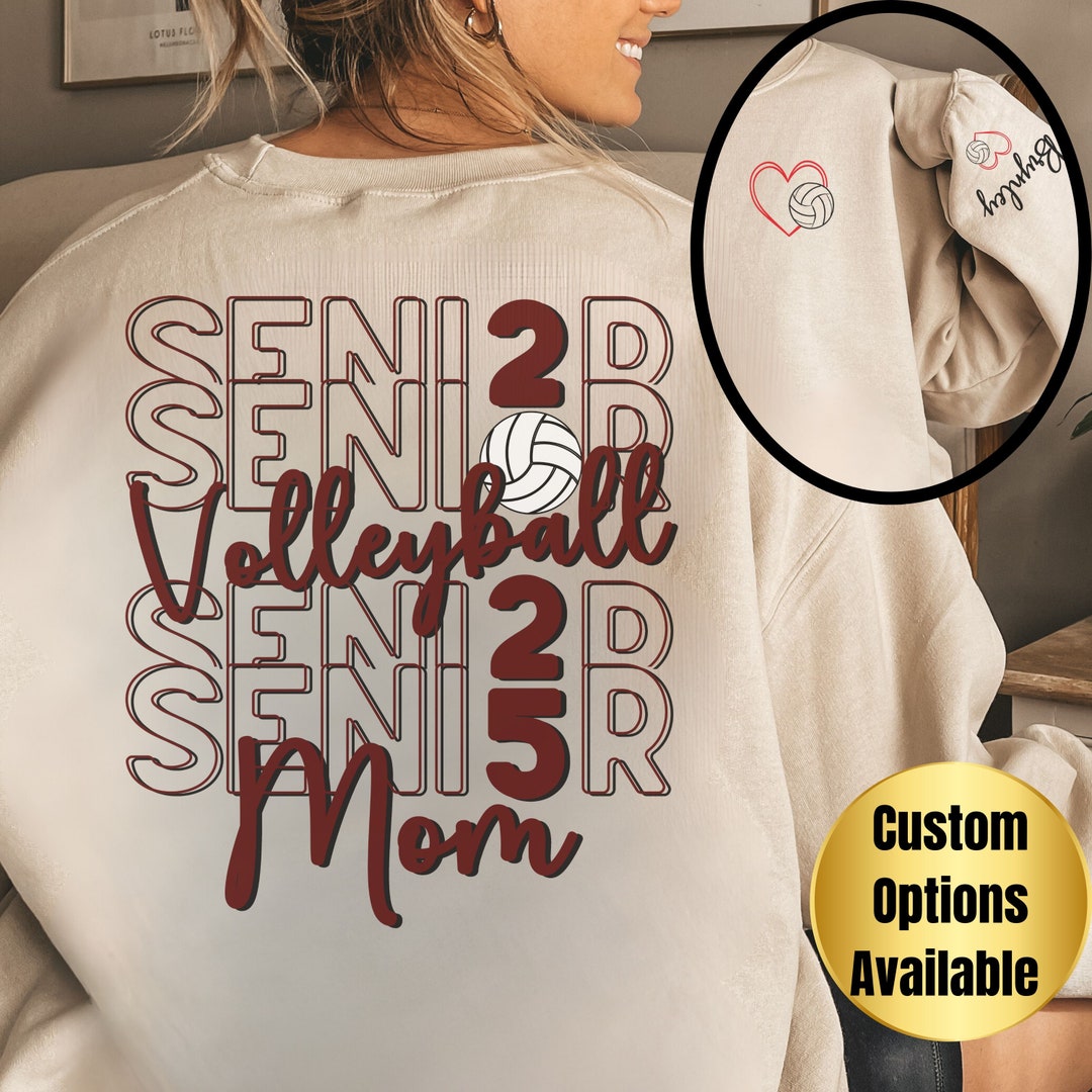 Senior Volleyball Mom Sweatshirt Custom Volleyball Mama Crewneck ...
