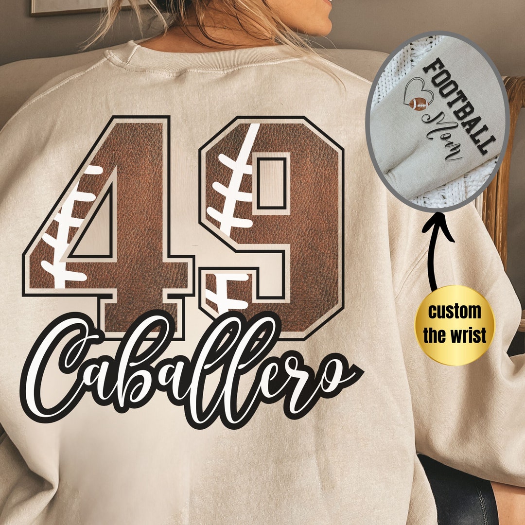 Custom Football Name and Number Crewneck Sweatshirt Football Family ...