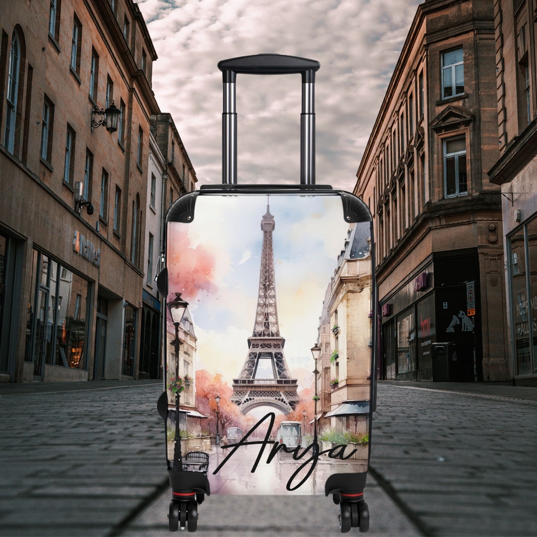 Custom Luggage With Wheels Personalized Large Hard Sided Paris Suitcase ...