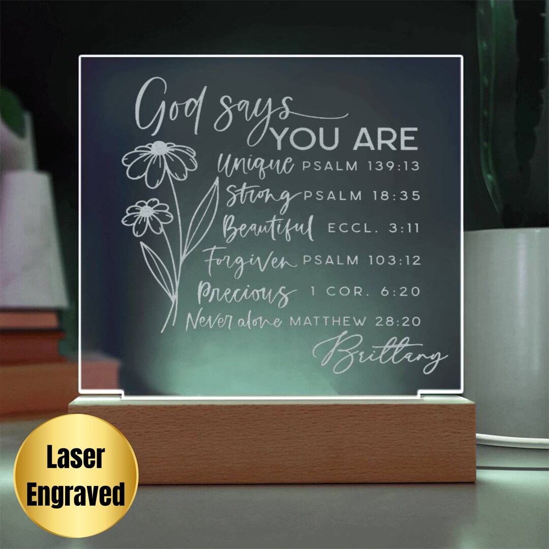 Personalized Bible Verse LED Light Gift Custom Night Light Modern Bible ...