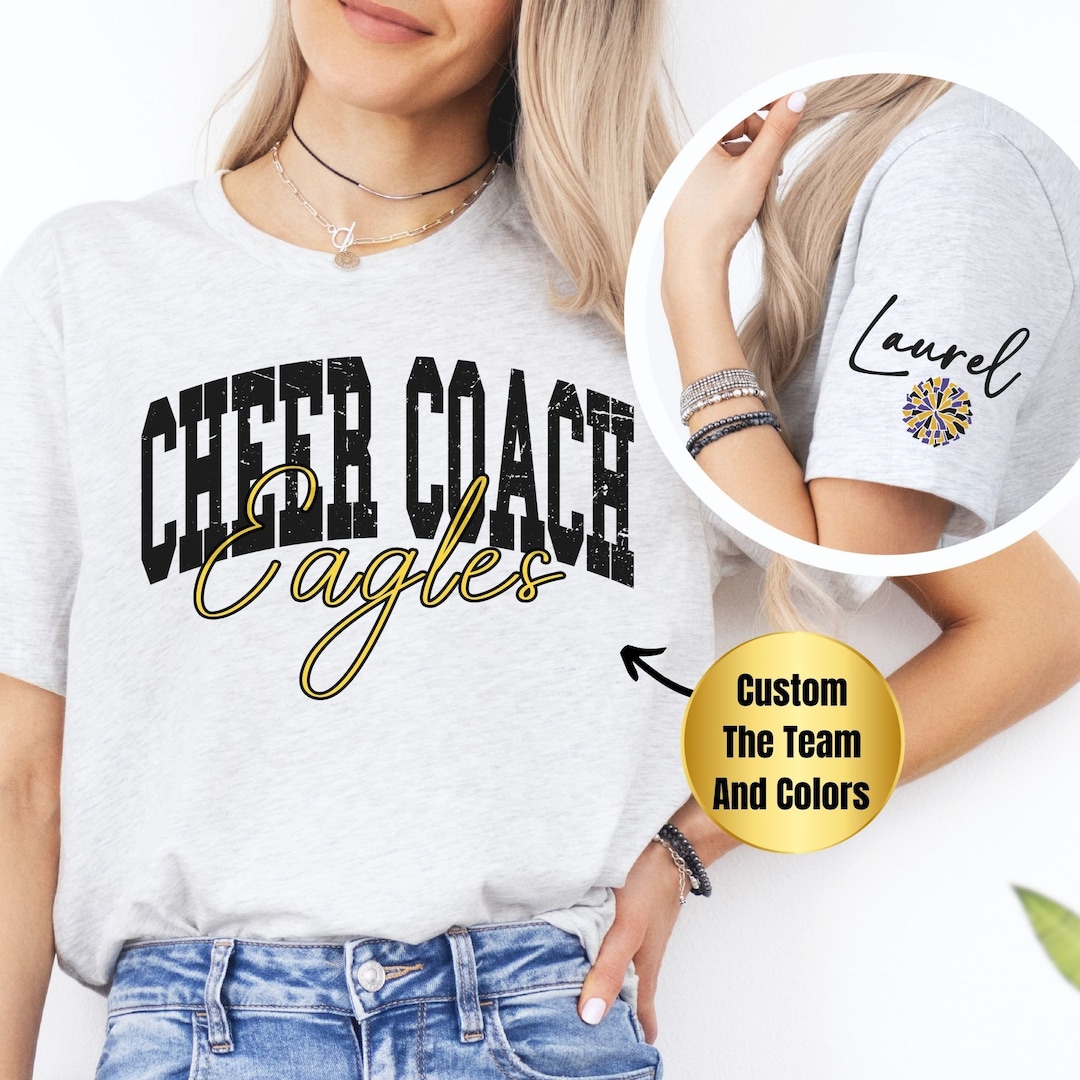 Custom Cheer Coach Shirt Personalized Cheerleader Tshirt Game Day Cheer ...