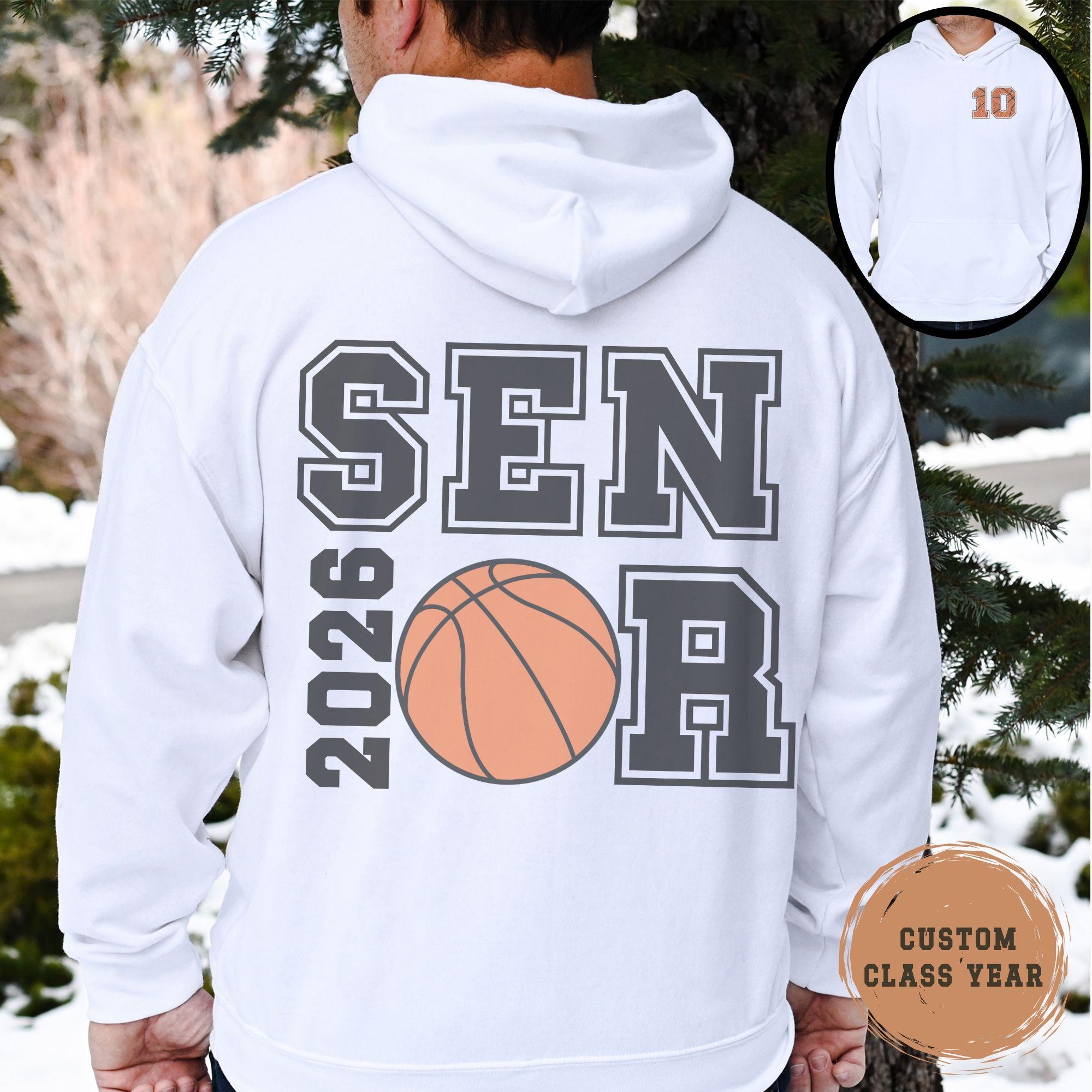 Custom Senior Guys Basketball Hoodie Personalized Basketball Senior ...