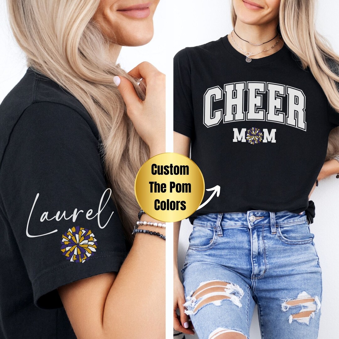 Custom Cheer Mom Shirt Personalized Cheerleading Mom T-shirt Gift ...
