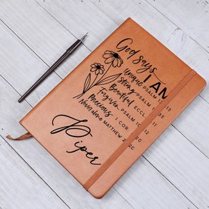 Christian Leather Women Journal Custom Vegan Leather Bible Verse ...
