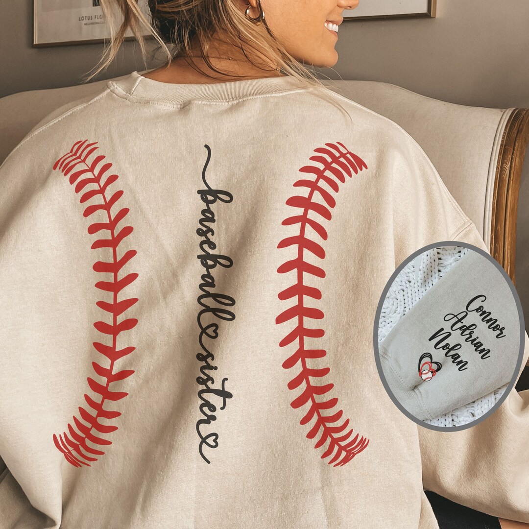 Baseball Sister Shirt Custom Baseball Long Sleeve Print Sweatshirt ...