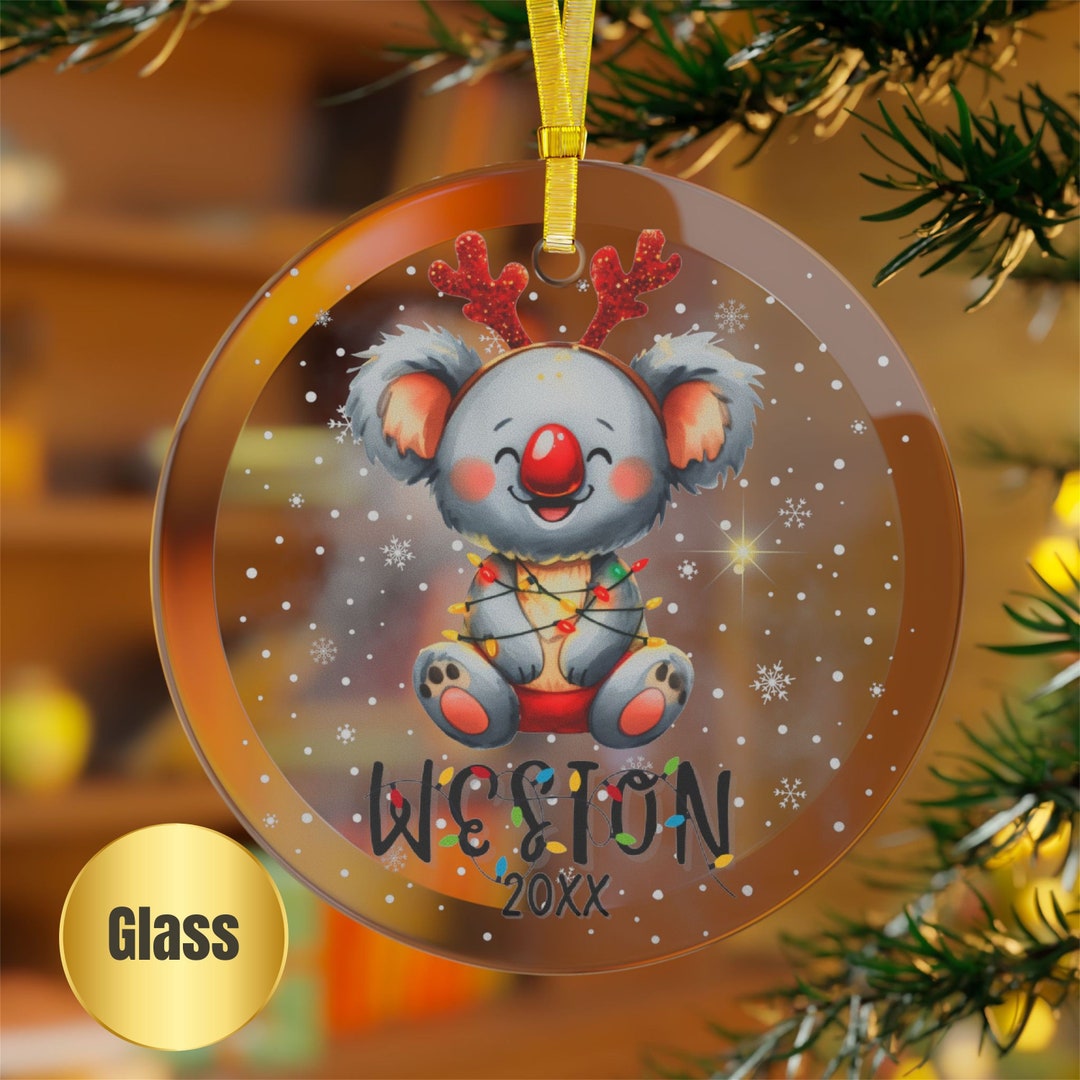 Personalized Koala Christmas Ornament, Custom Name Keepsake - Etsy