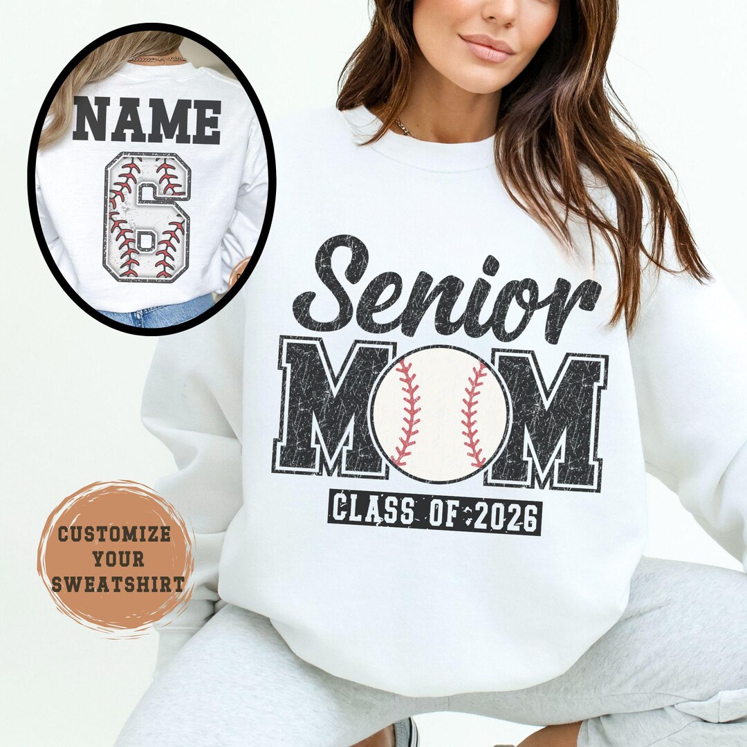 Personalized Senior Baseball Mom Sweatshirt Custom Name and Number ...