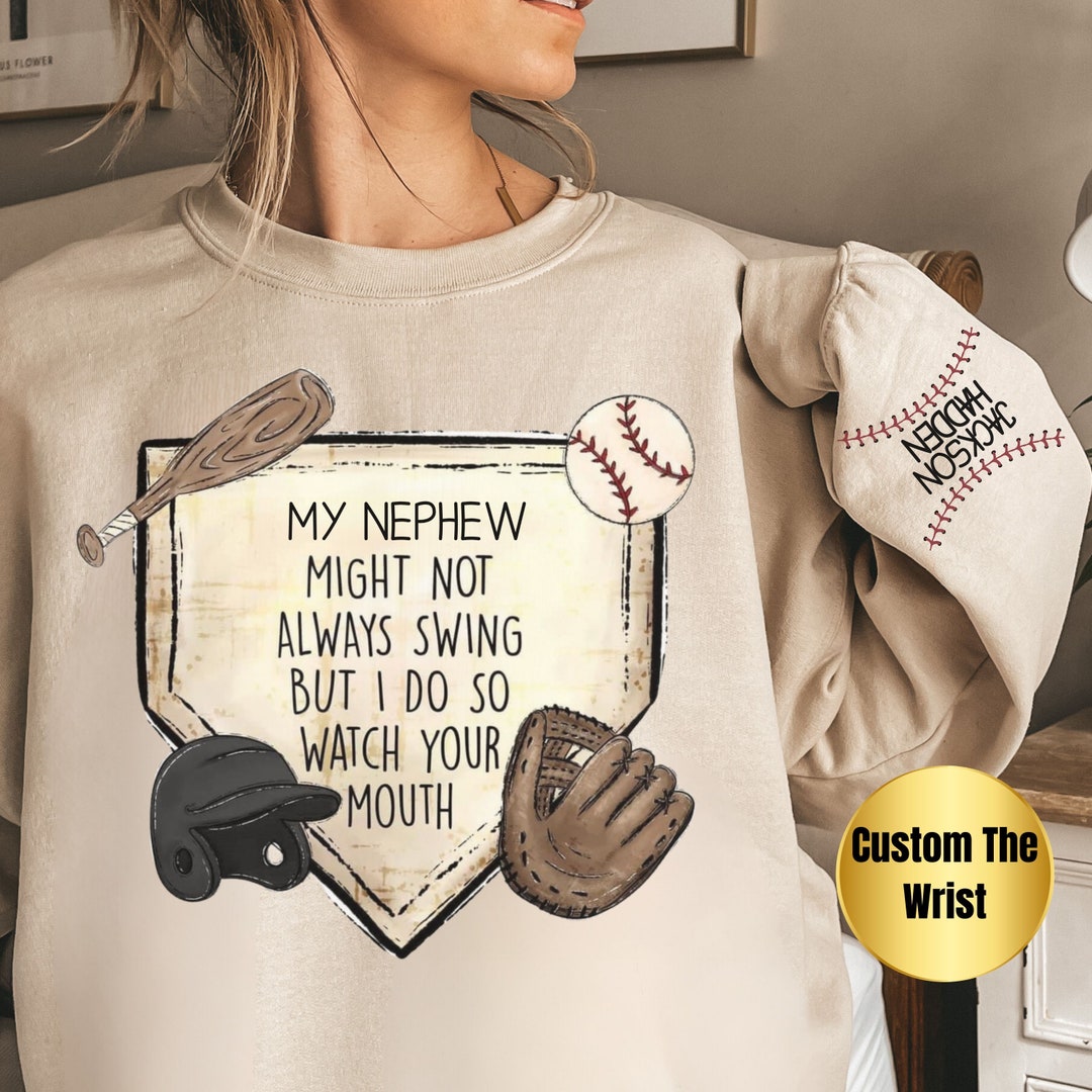Funny Baseball Aunt Sweatshirt Baseball Auntie Crewneck Personalize ...