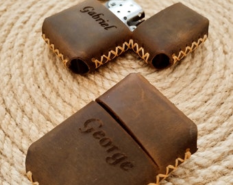 Vintage Leather Zippo Pouch/ Leather Lighter Case/lighter Pouch/ Smoker ...
