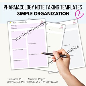 Pharmacology Note Taking Templates - Pharmacology Nursing ...