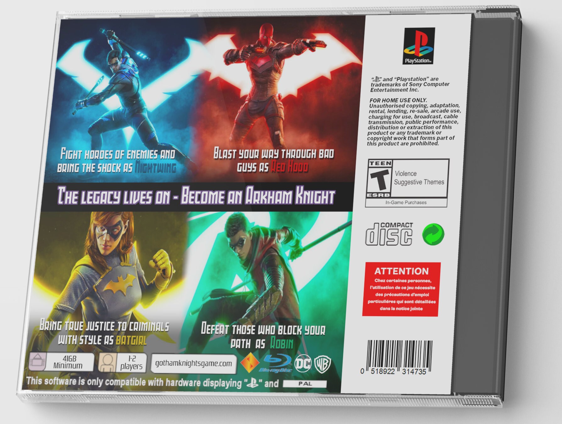 Gotham Knights PS5 Custom PS1 Inspired Jewel Case - Etsy