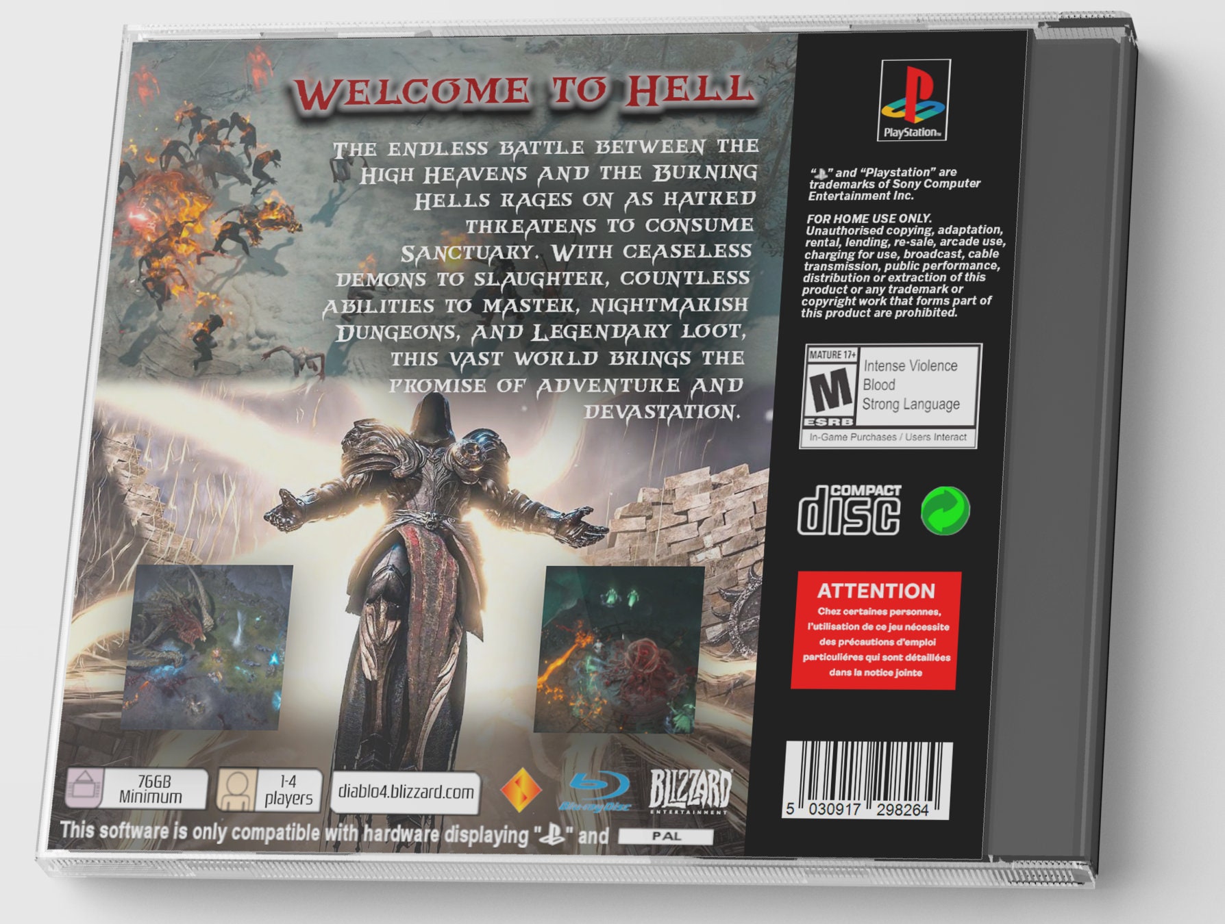 Diablo 4 (PS4) Custom PS1 Inspired Jewel Case - Etsy