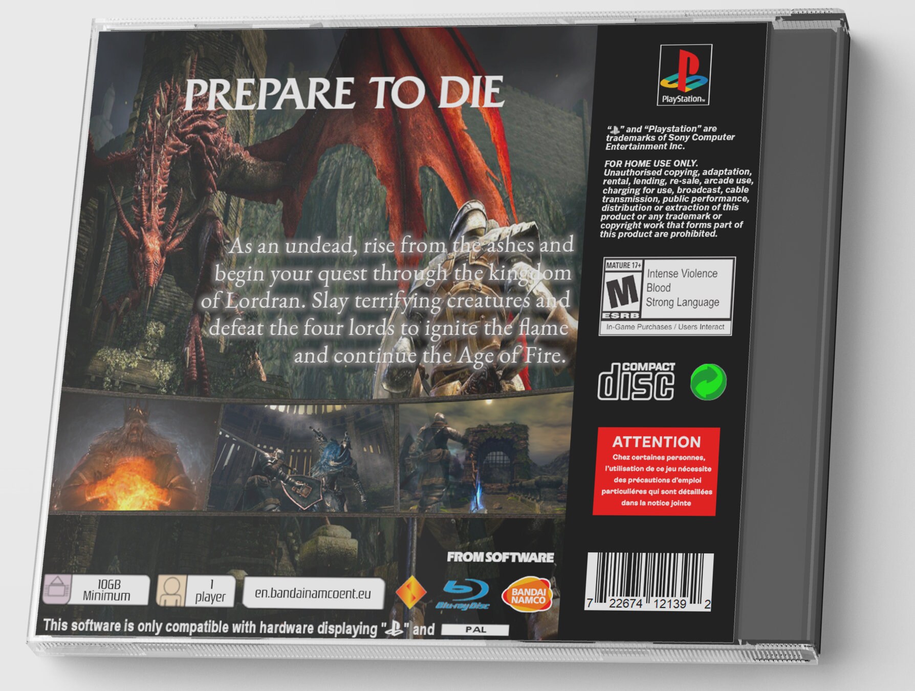 Dark Souls PS4 Custom PS1 Inspired Jewel Case - Etsy