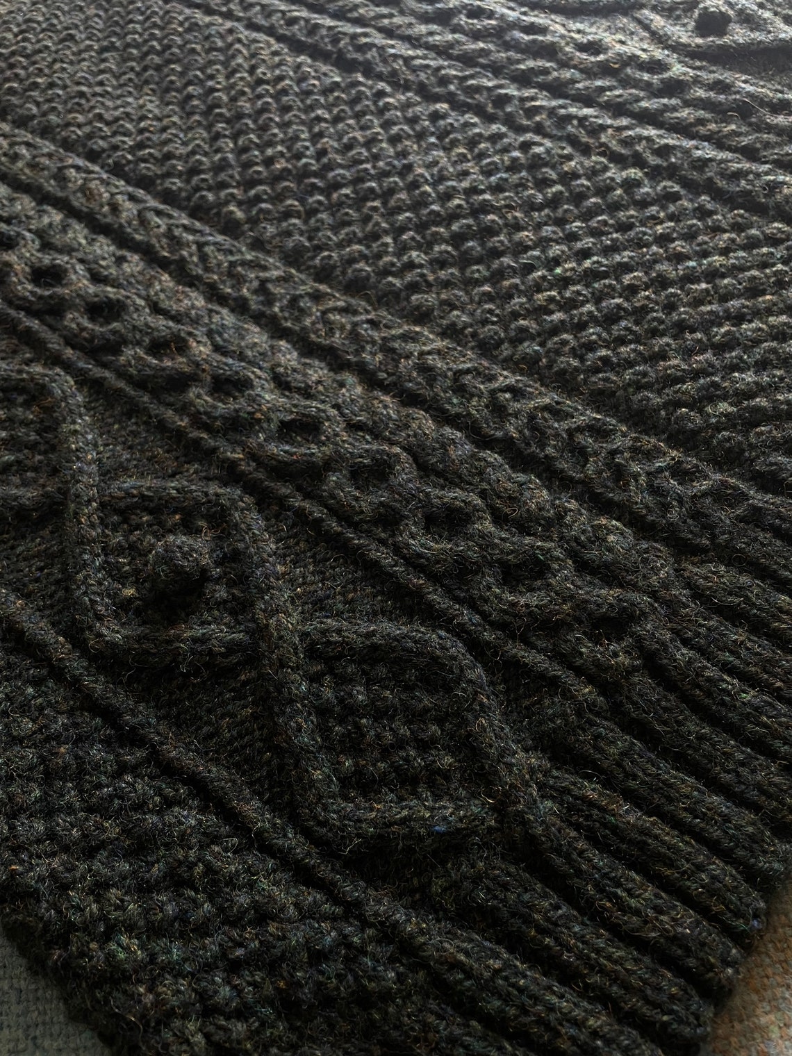 Handknit in Ireland With Irish Wool Traditional Irish Aran Cable Knit ...