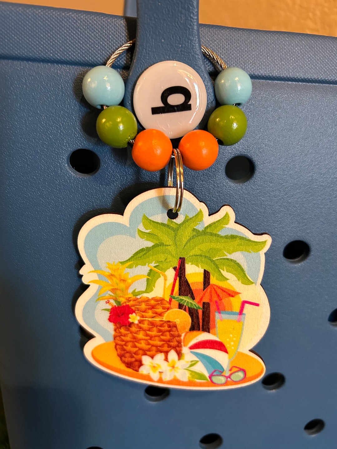 Beach Themed Bogg Bag Charm Keychain With Beads - Etsy
