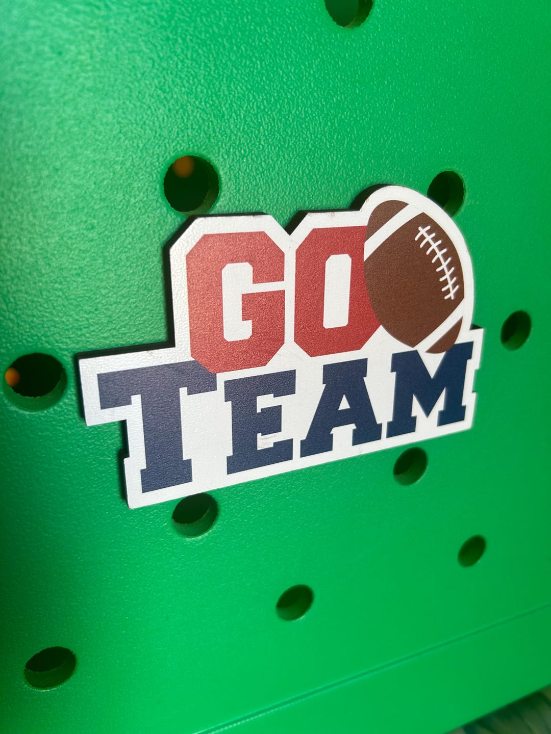 Football Go Team Large Bogg Bag Button Charm imperfect a Few Scratches ...