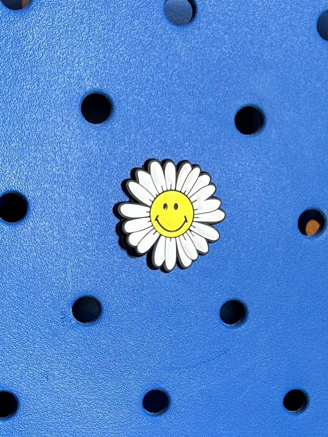 Daisy With Smiley Face Bogg Bag Tote Button Charm - Etsy