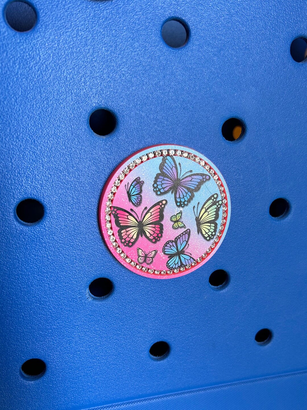 Butterfly Bling Bogg Bag Button Charm - Etsy