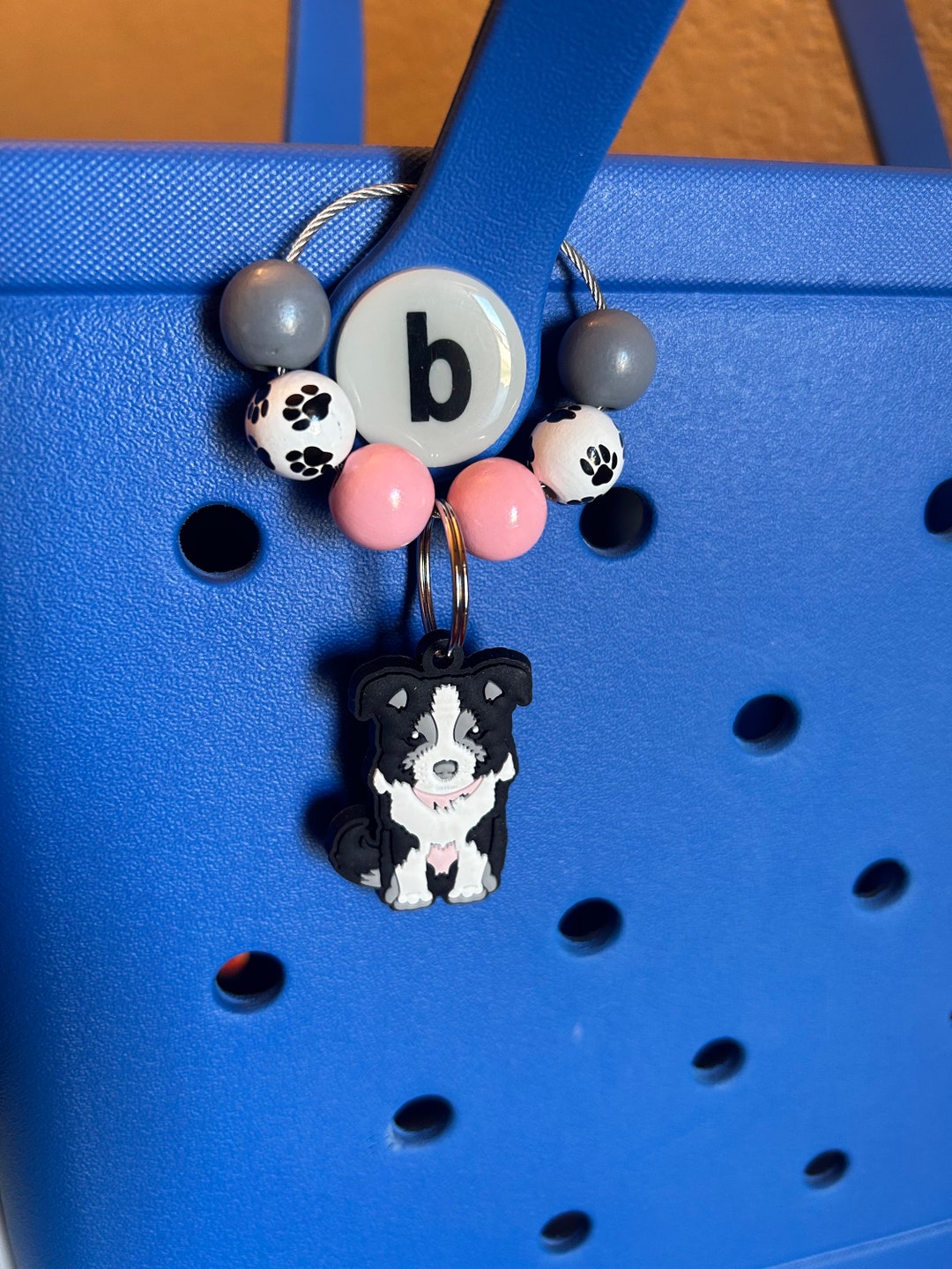 Border Collie Dog Bogg Bag Charm With Beads - Etsy