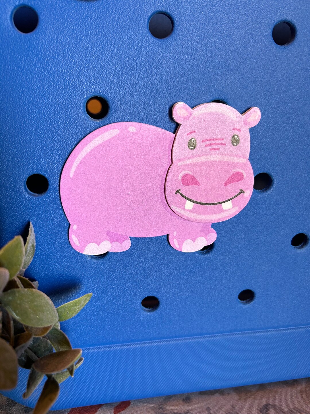 Purple Pink Hippopotamus Bogg Bag Button Charm - Etsy