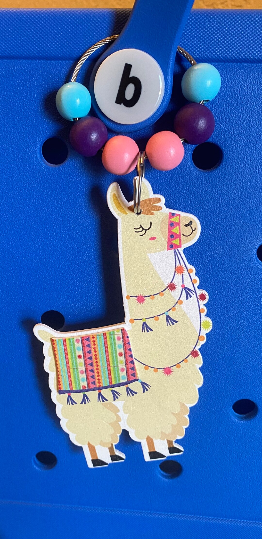 Llama Bogg Bag Charm Keychain With Beads - Etsy