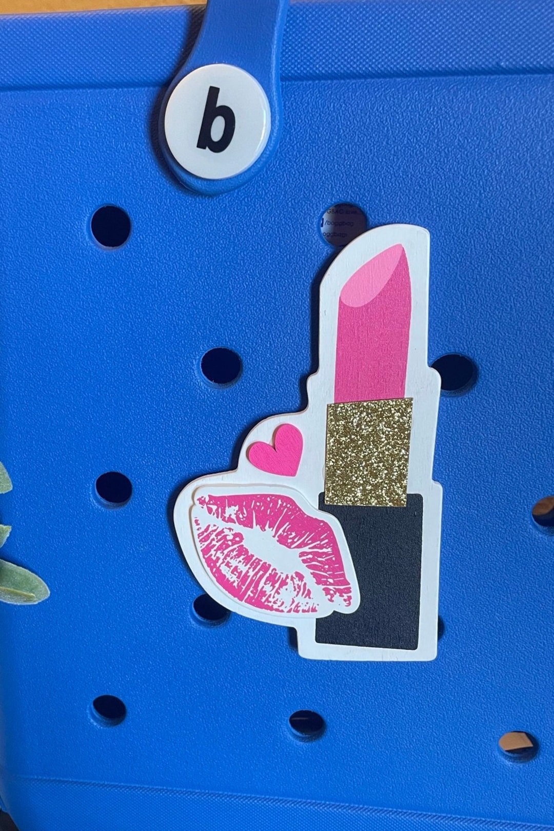 Lipstick and Kiss Bogg Bag Button Charm - Etsy