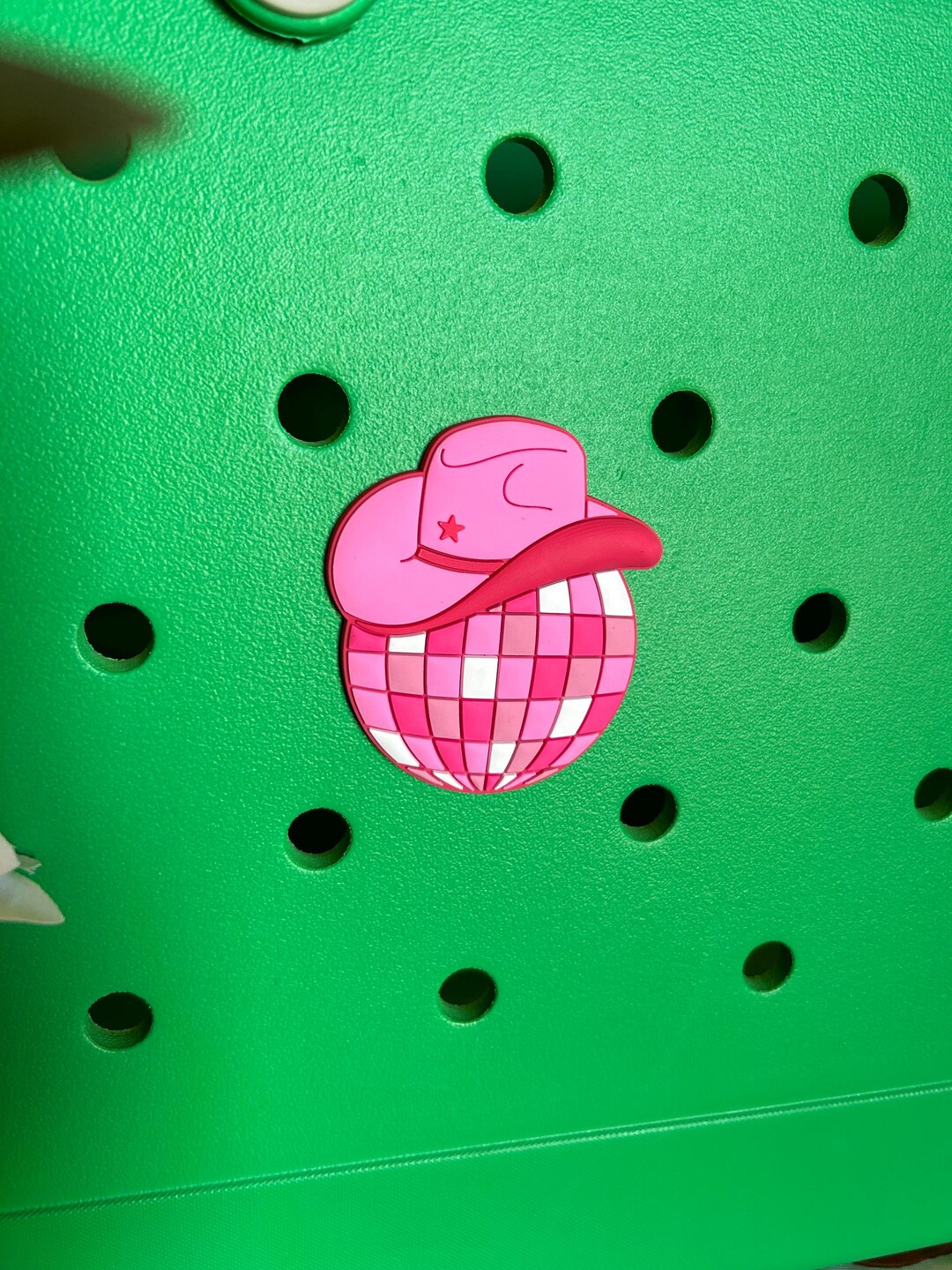 Pink Disco Ball With Cowgirl Hat Bogg Bag Button Charm - Etsy