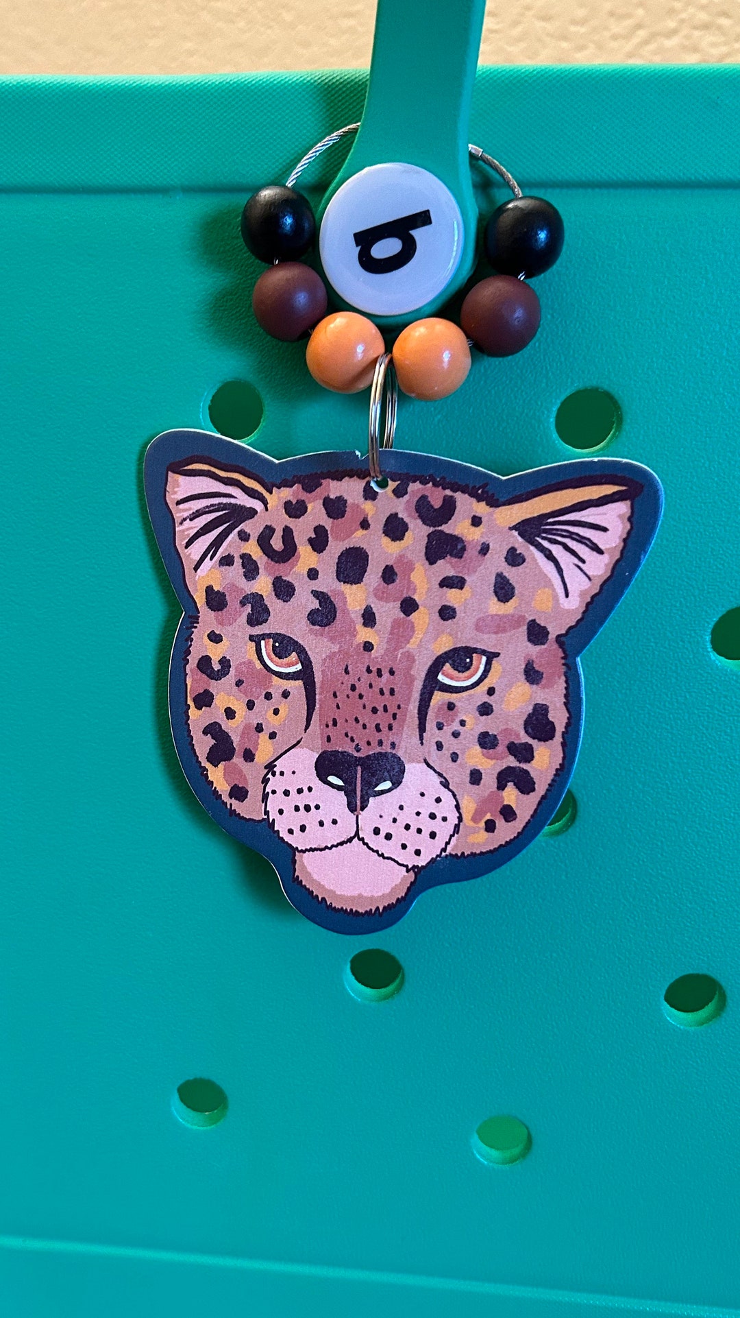 Leopard Bogg Bag Charm Keychain With Beads - Etsy