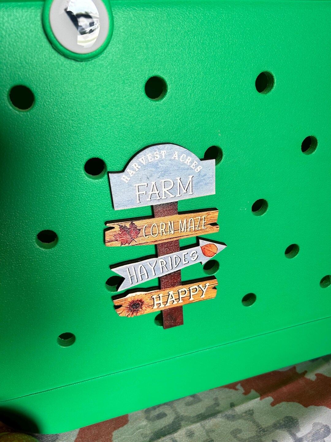 Harvest Farm Sign Large Bogg Bag Button Charm - Etsy